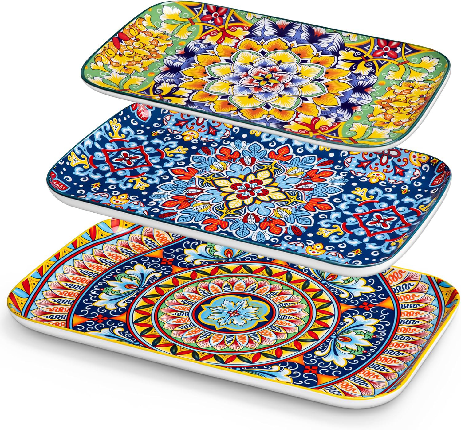 Bungalow Rose Serving Platters Set Of 3, 16"/14"/12" Inch Rectangular Trays - Extra Large ...